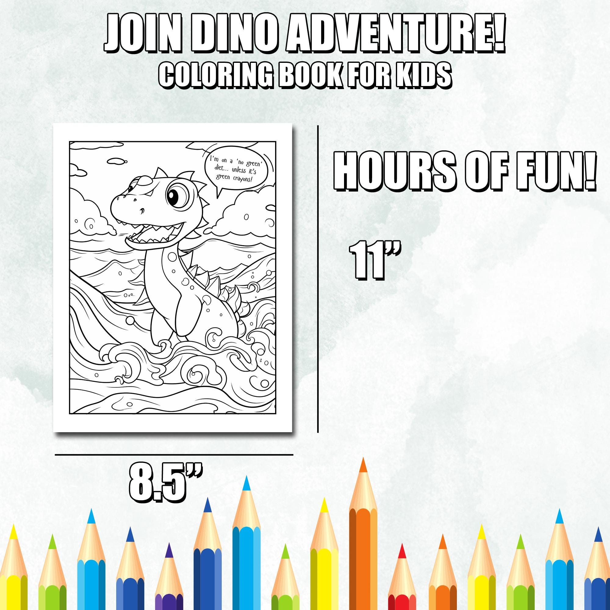 Cute Baby Dinosaurs Coloring Book for Kids & Toddlers, Digital ...