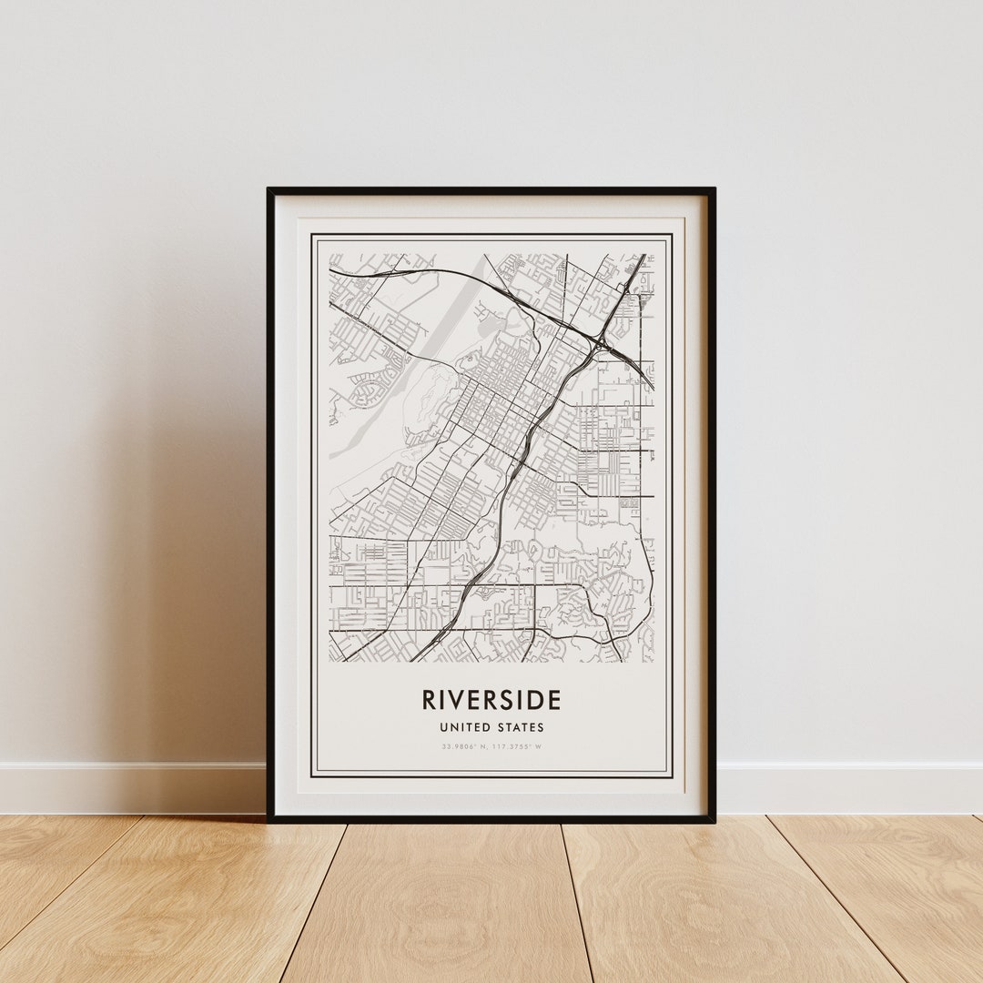 Riverside Travel Poster Elegant Black & White Print, Versatile Digital ...