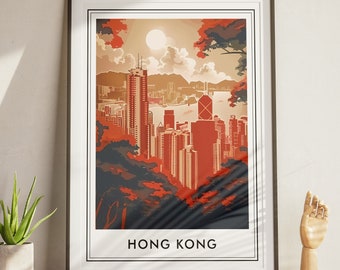 Hong Kong Digital Printed or Download Poster Travel Poster Fine Art ...