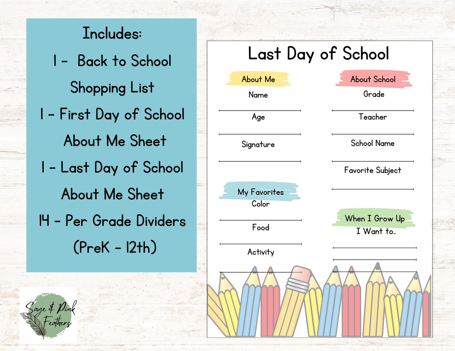 Back to School Organizer Printable Pack - 17 Sheet - Digital File - Etsy