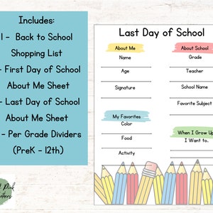 Back to School Organizer Printable Pack - 17 Sheet - Digital File - Etsy