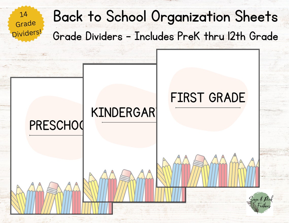 Back to School Organizer Printable Pack - 17 Sheet - Digital File - Etsy