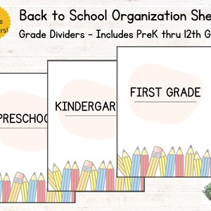 Back to School Organizer Printable Pack - 17 Sheet - Digital File - Etsy