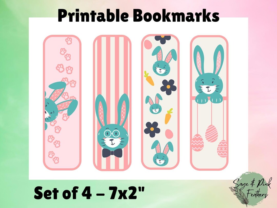 Easter Bunny Bookmarks - Digital Downloads - Etsy