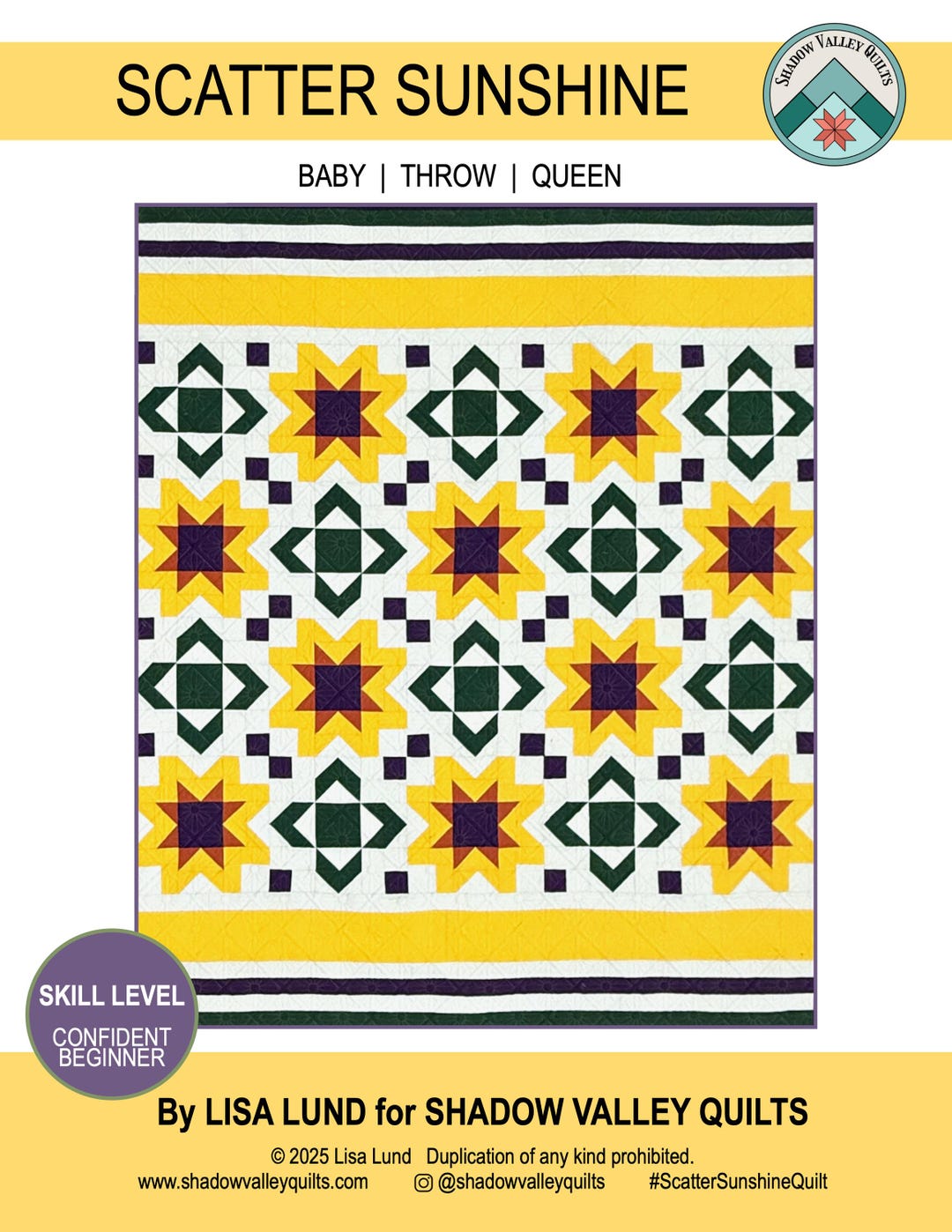 Scatter Sunshine Quilt Pattern (printed Booklet) - Baby, Throw, and ...