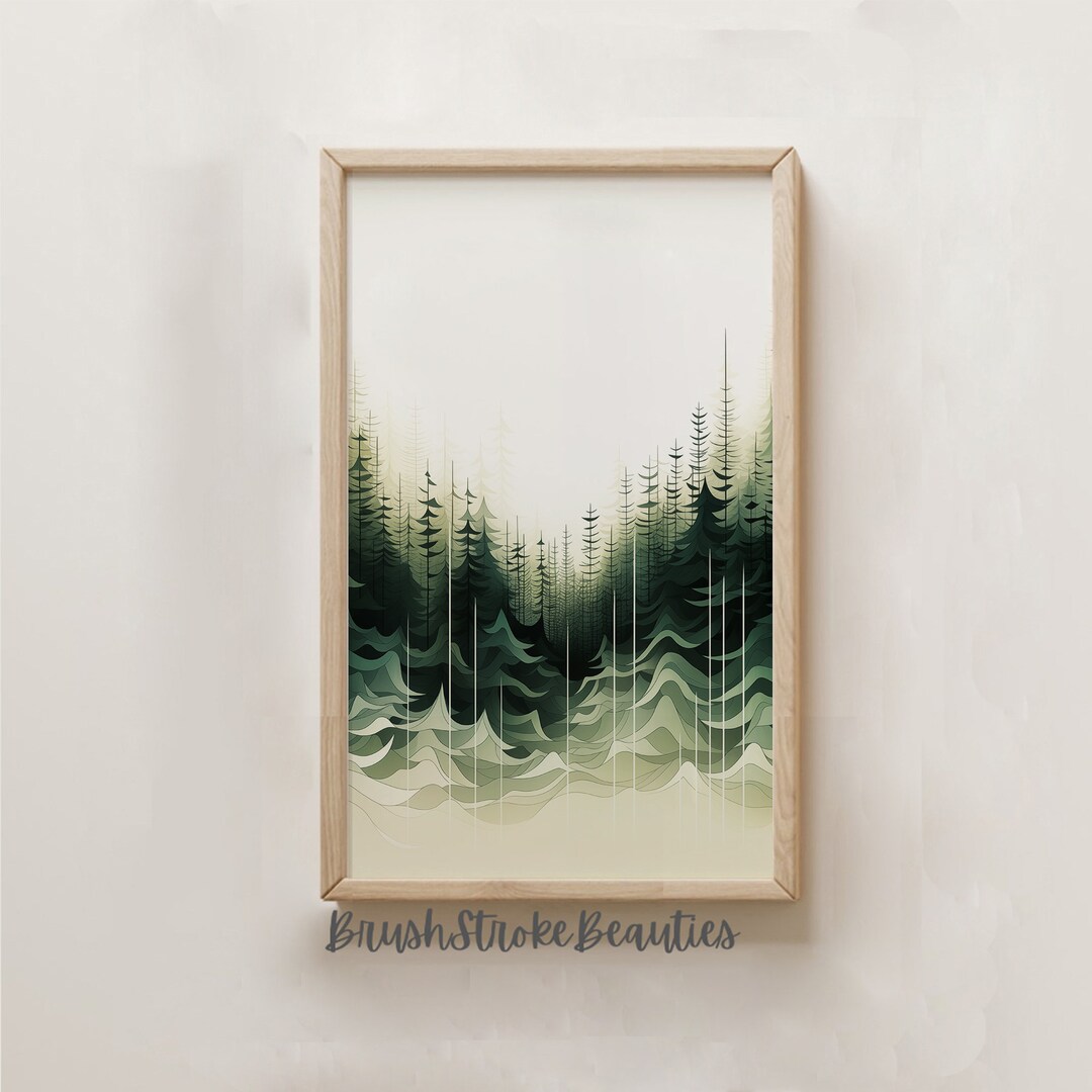 Printable Forest and Ocean Waves, Forest Wall Art, Ocean Waves Home ...