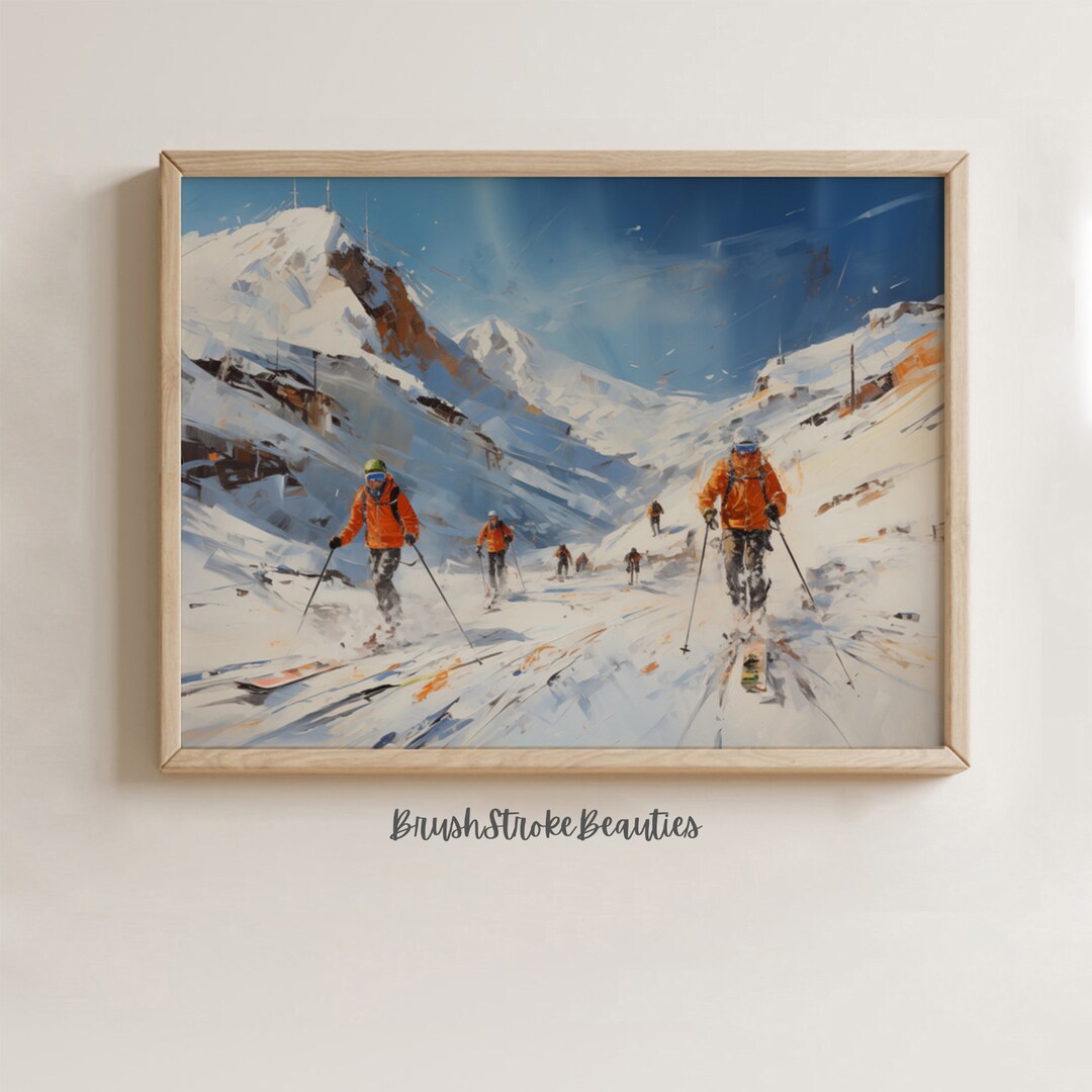 Printable Skiers on the Slopes, Skiers on a Thick Snow Digital Print - Etsy