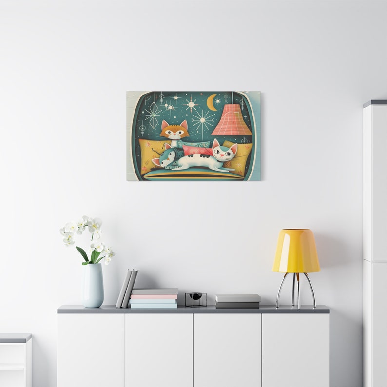 Adorable Atomic Cats Series #05 Matte Canvas, Stretched, 1.25" - Décor ...