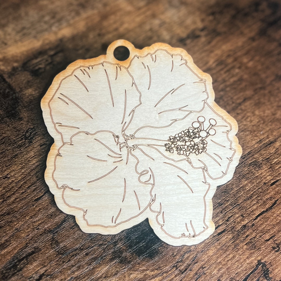 Hibiscus Wood-cut - Etsy