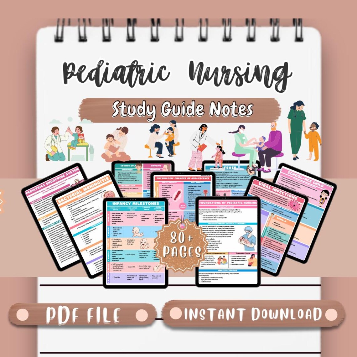 Pediatric Nursing Notes Digital Study Guide Nursing School Notes Nurse ...