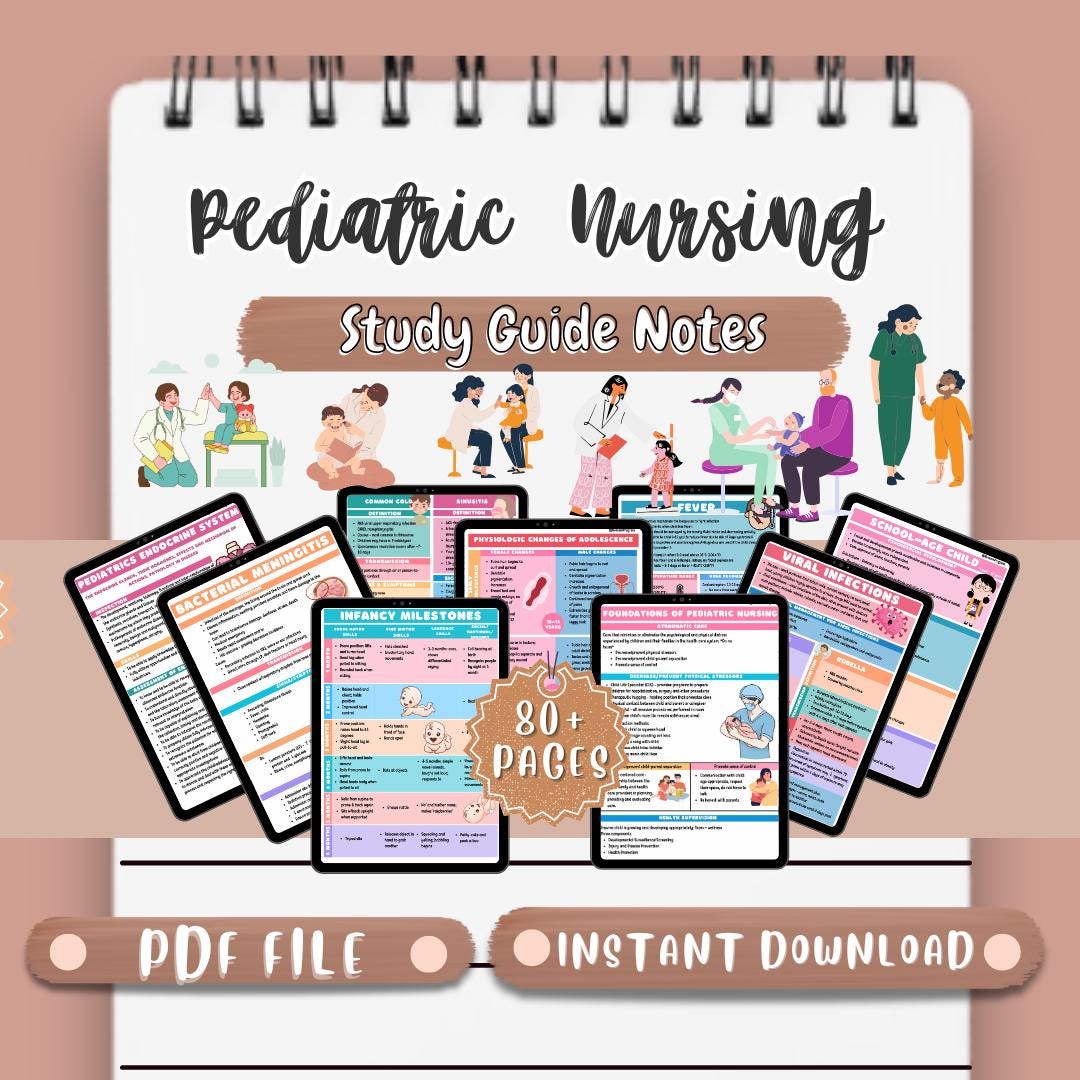 Pediatric Nursing Notes Digital Study Guide Nursing School Notes Nurse ...