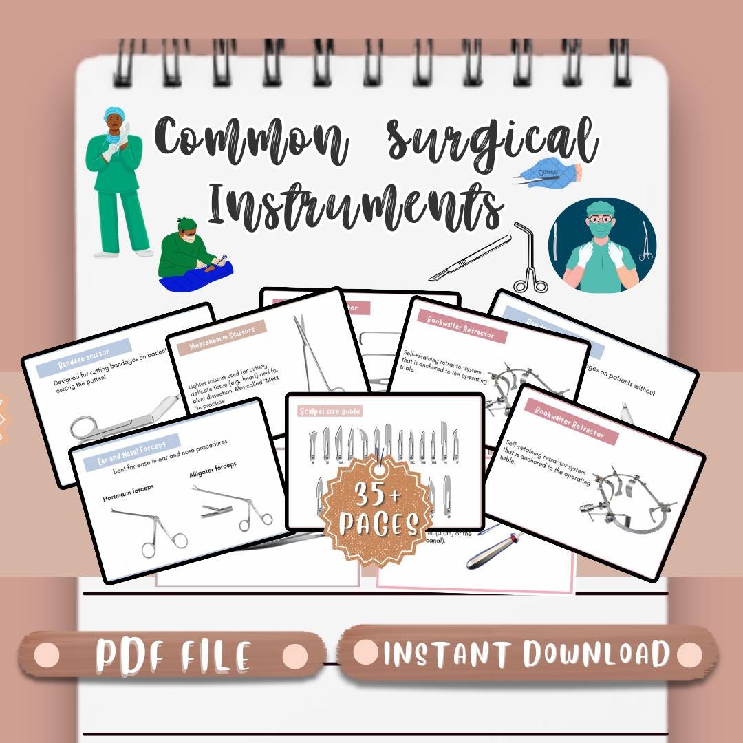 Common Surgical Instruments Printable Flashcards Medical Equipment ...