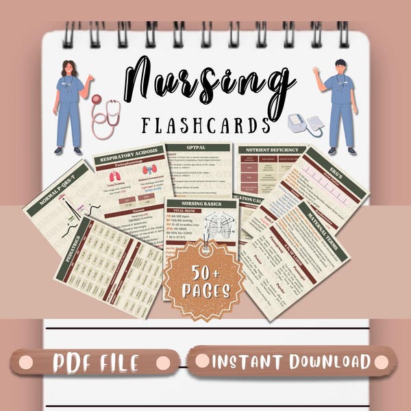 Nursing Flashcards - Etsy UK