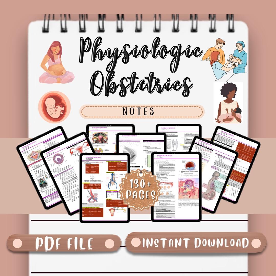 Physiologic Obstetrics Printable Nursing Notes Digital Study Guide ...
