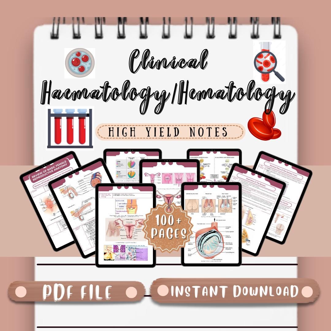 Clinical Hematology Notes High Yield Nursing Notes Study Guide Clinical ...