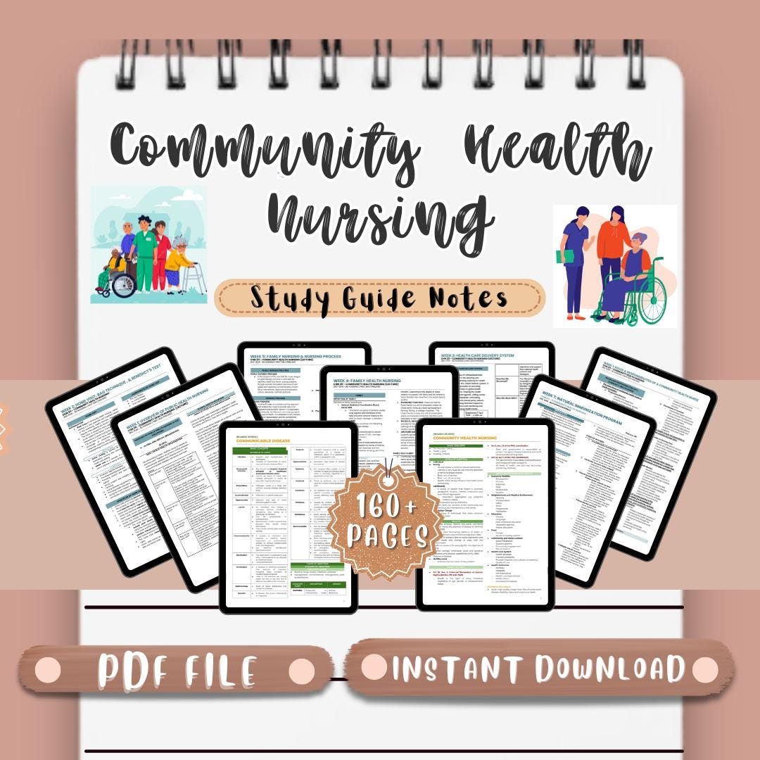 Community Health Nursing Study Guide Notes Digital Medical Study Guide ...