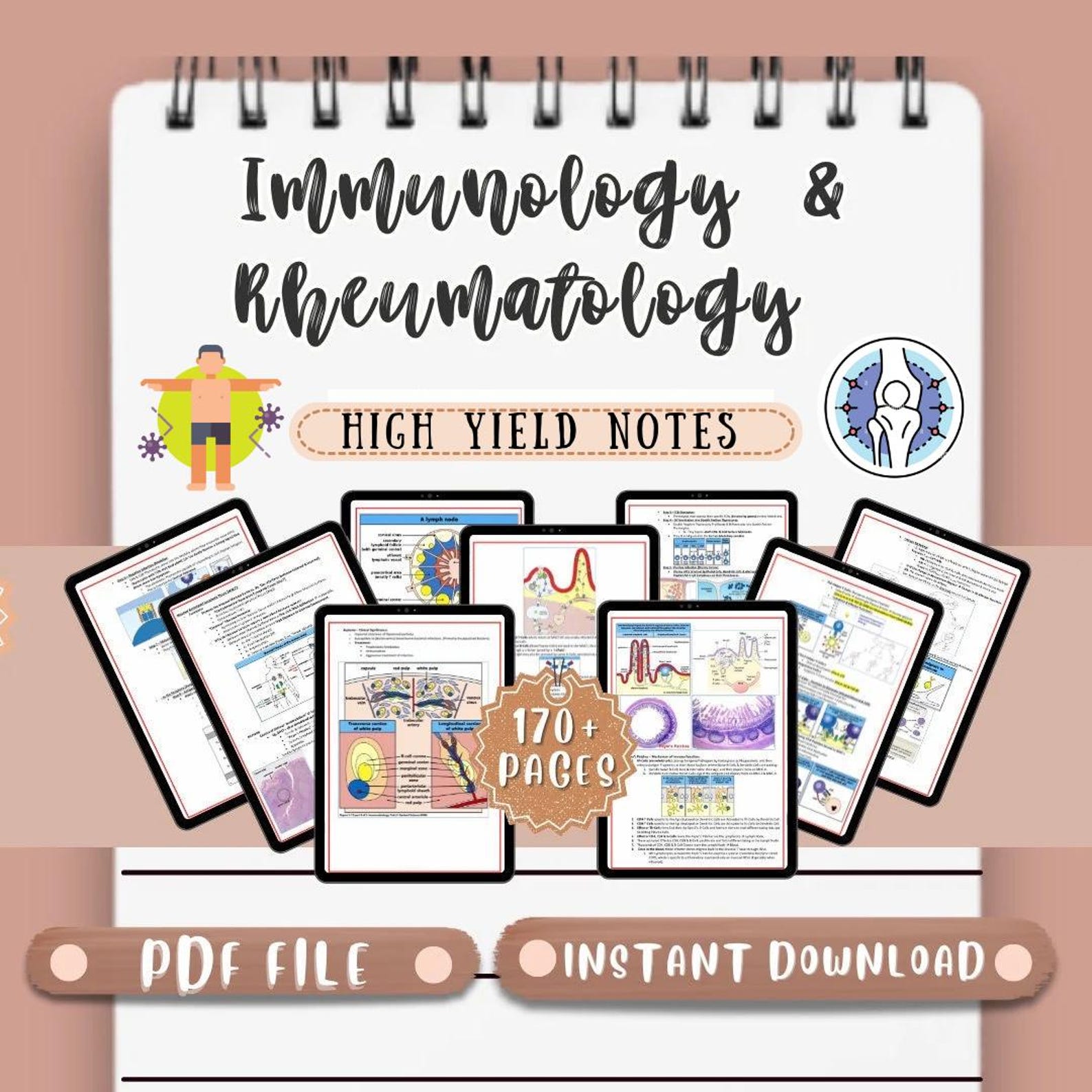 Immunology and Rheumatology High Yield Notes Digital Medical Study ...