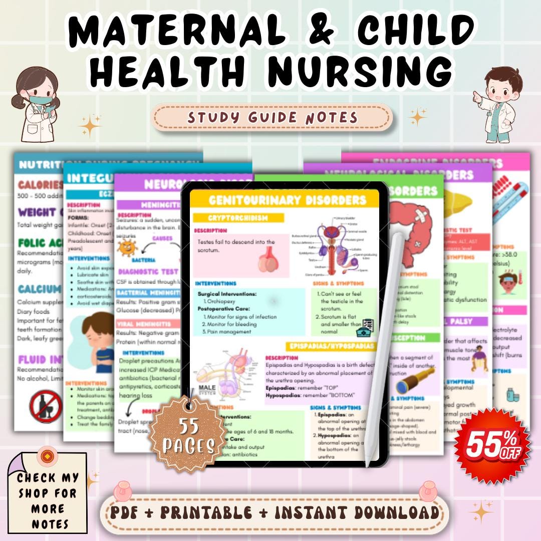 Maternal & Child Health Nursing Notes | Nursing Study Guide | Nurse ...