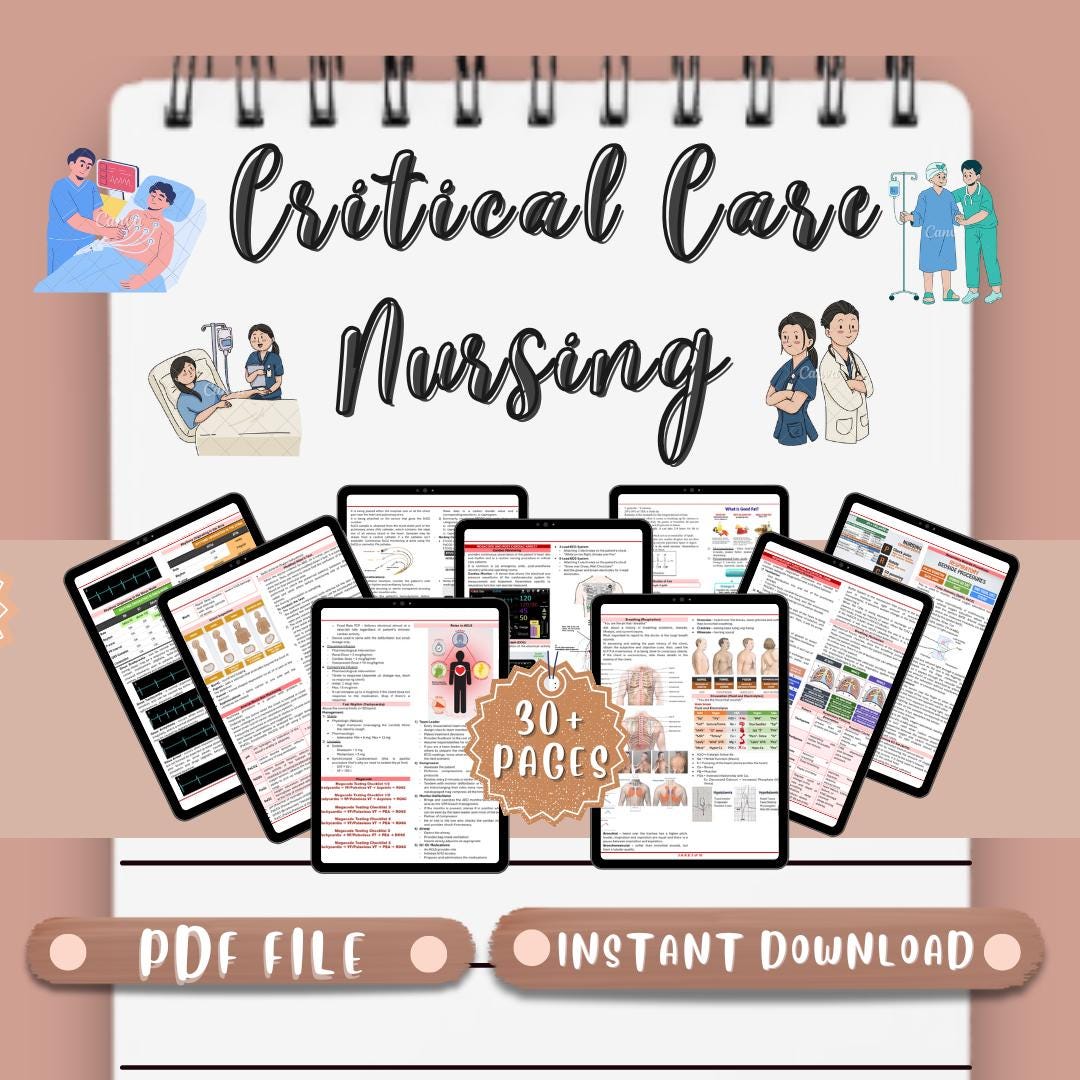 Critical Care Nursing Notes Study Guide Notes Digital Medical Study ...