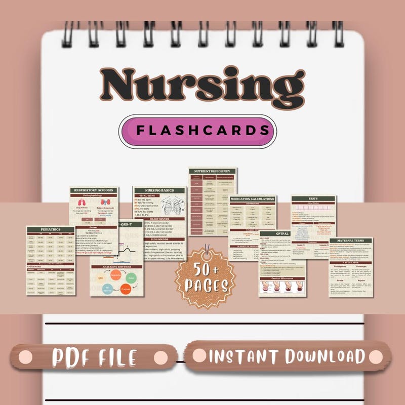 Nursing Flashcards - Etsy UK