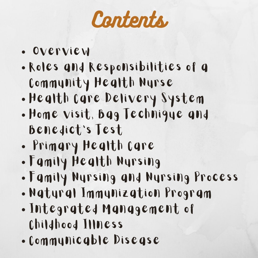 Community Health Nursing Study Guide Notes Nursing Study Guide Notes ...