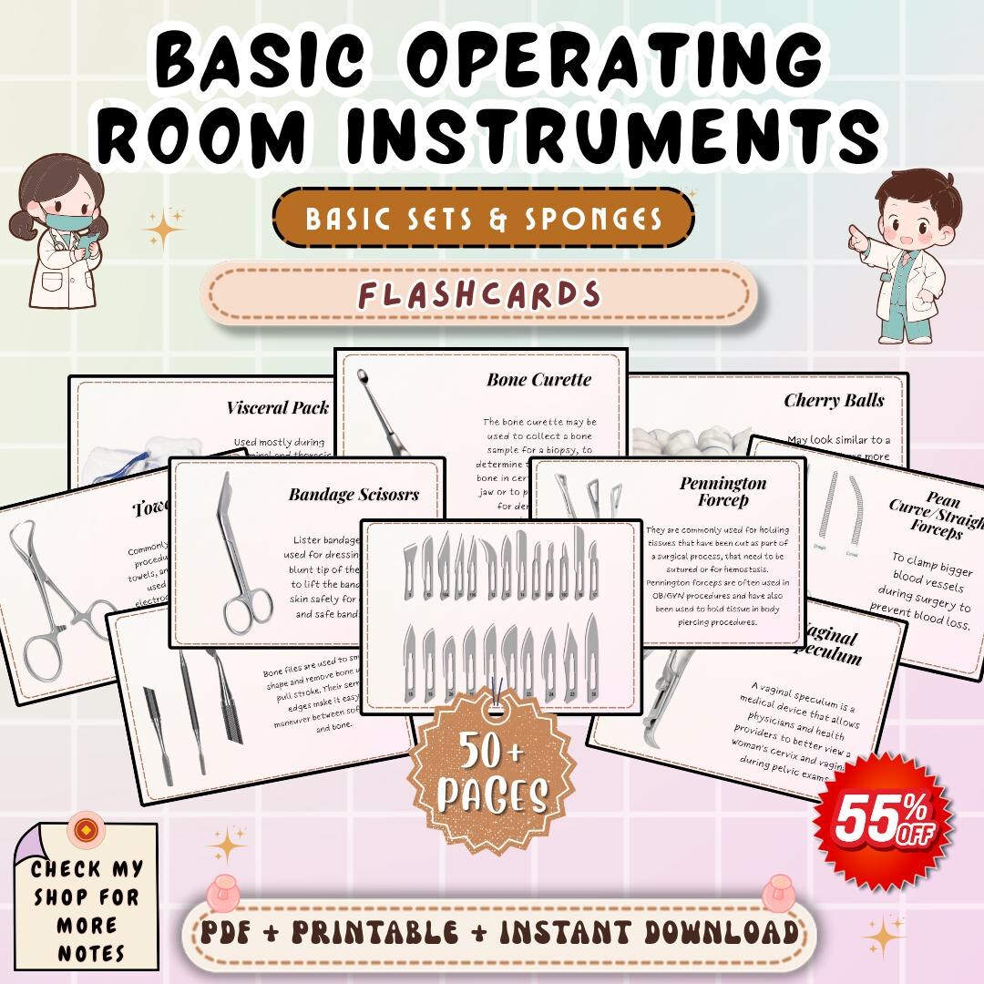 Basic OR Instruments Flashcards | Medical Surgery Tools | Nursing Study ...