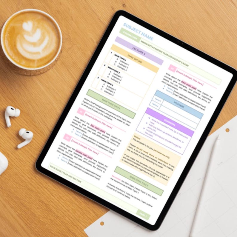 Study Notes Templates Bundle (20 Designs) | Editable Nursing & Student ...