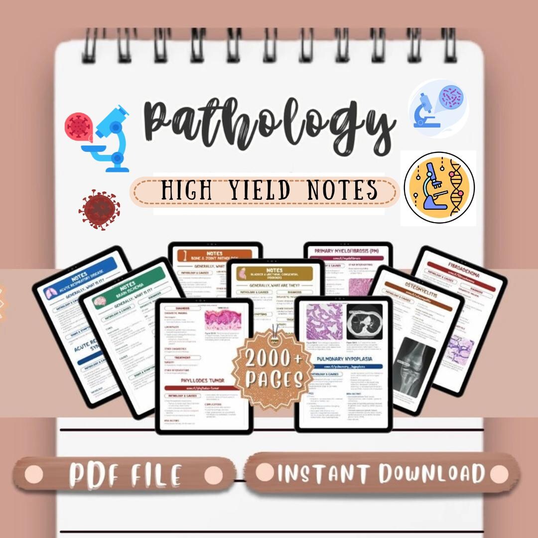 Pathology Study Guide Bundle Notes High Yield Notes | Nursing Study ...