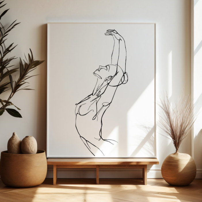 Female One Line Drawing, Hand-drawn Female Line Drawing/female Print ...