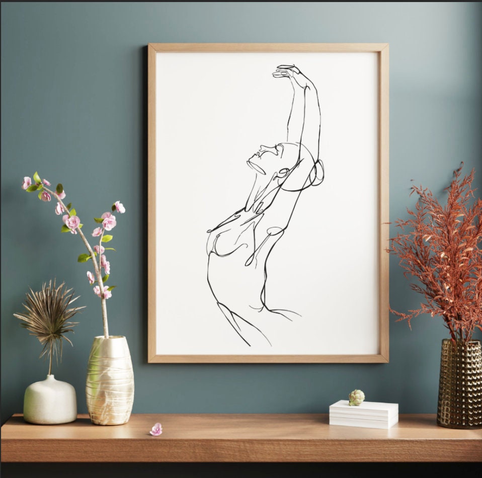 Female One Line Drawing, Hand-drawn Female Line Drawing/female Print ...