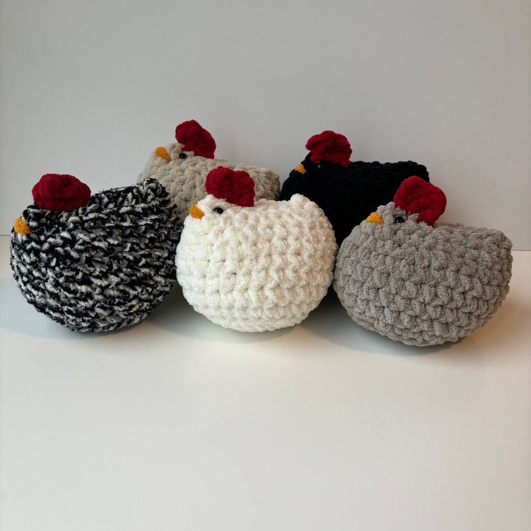 Chicken Plushies, Crochet Farm Chick, Super Bulky Yarn Toy, Squishy ...
