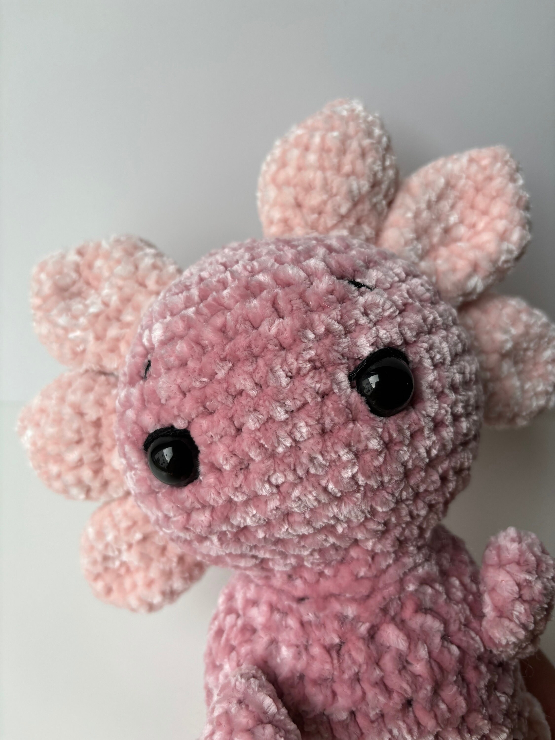 Axolotl Plushie, Crochet Walking Fish, Velvet Yarn Toy, Squishy Plush ...