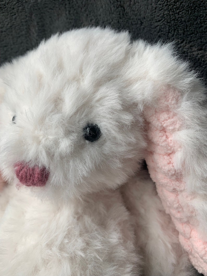 Fluffy and Floppy Bunny, Crochet Rabbit Plushie, Faux Fur Bunny Toy ...