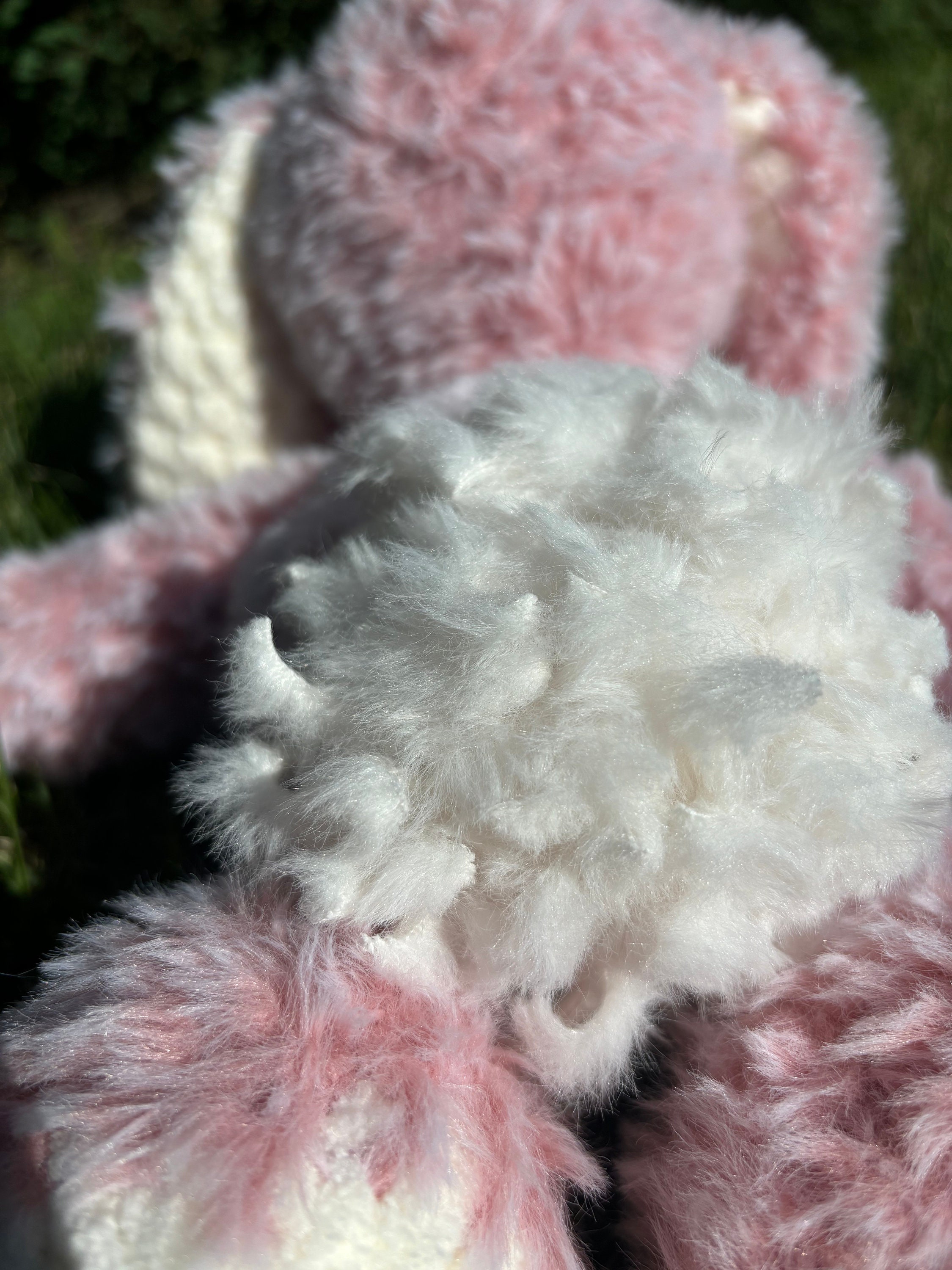 Fluffy and Floppy Bunny, Crochet Rabbit Plushie, Faux Fur Bunny Toy ...