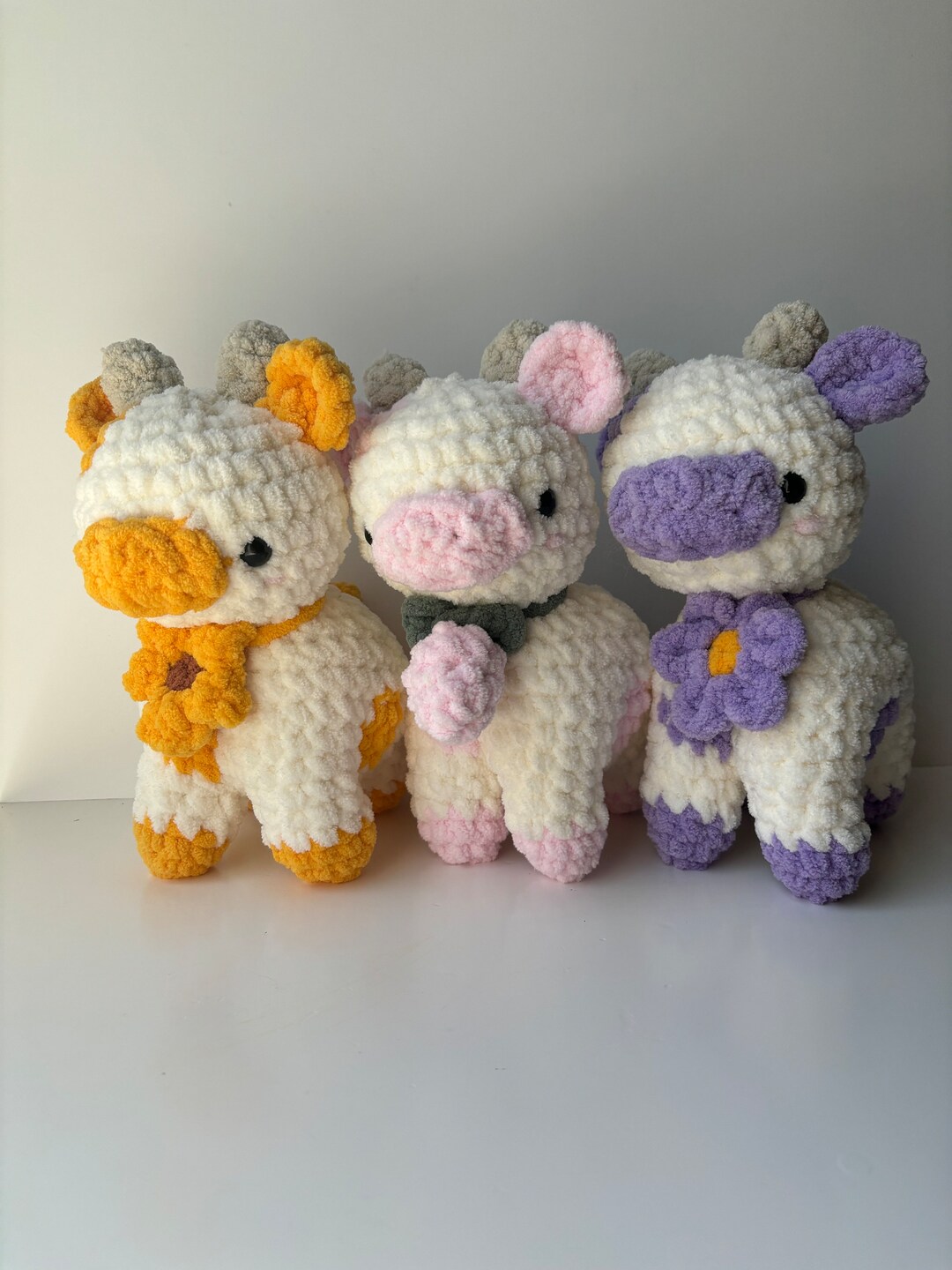 Cow Plushies, Crochet Standing Cow, Super Bulky Yarn Toy, Squishy Plush ...