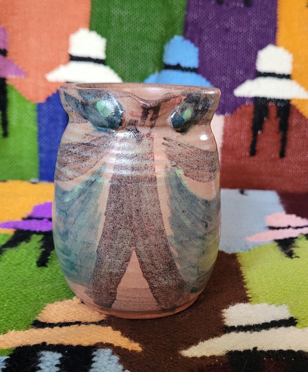 Studio Art Pottery Owl Vase, Signed cw Primitive Art - Etsy
