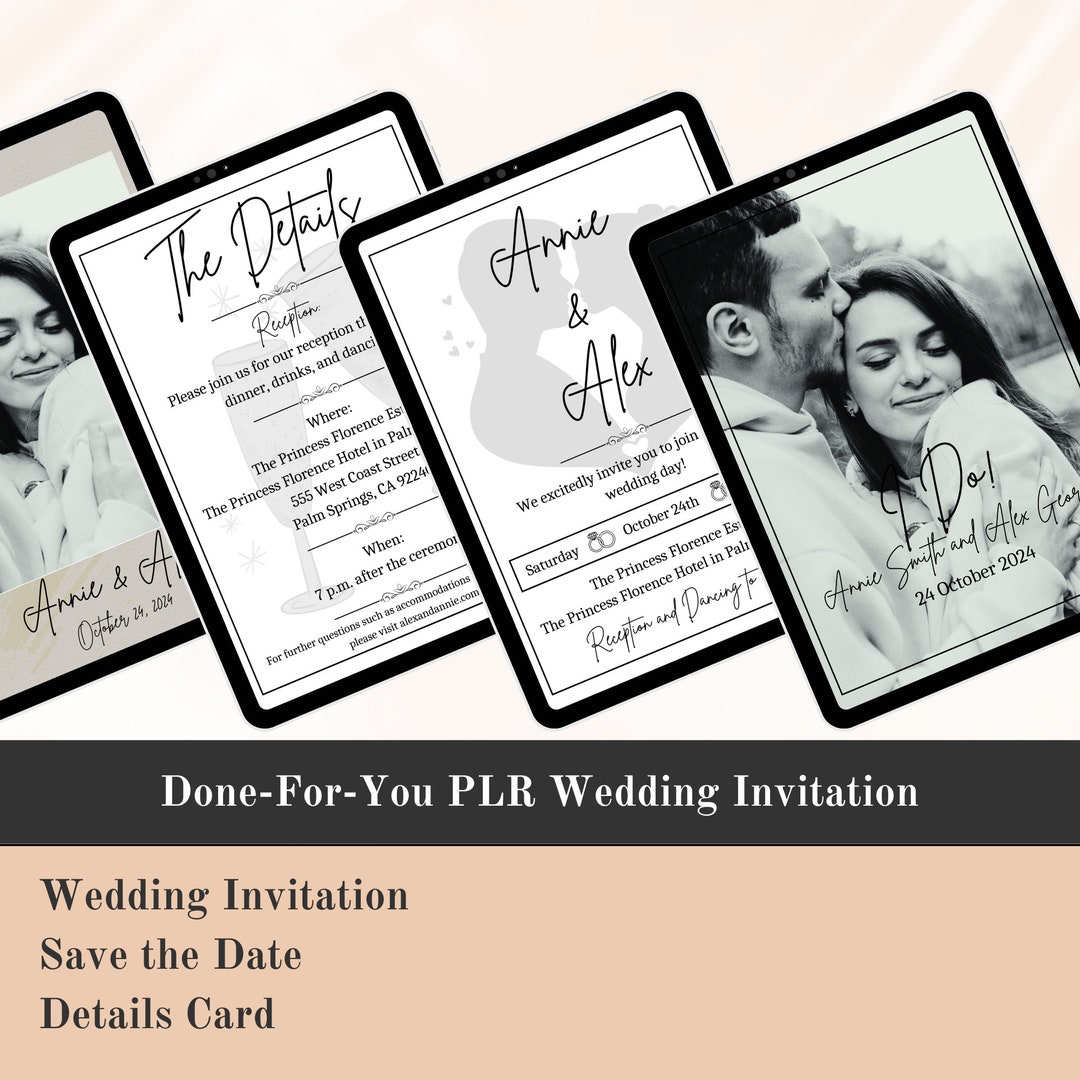 PLR Wedding Invitation, PLR Wedding, PLR Digital Products, Edit in ...