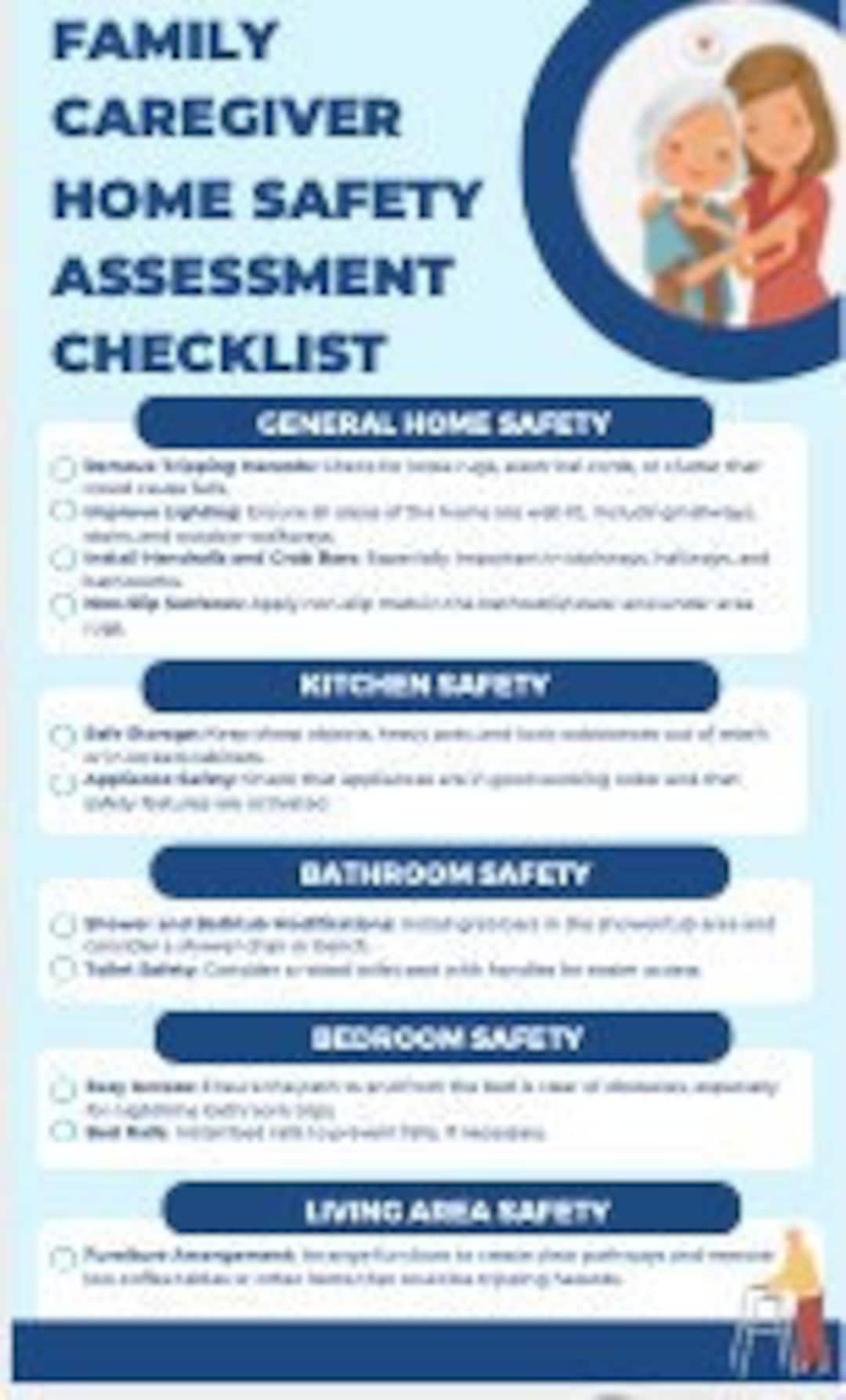 Elderly Home Safety Checklist / Caregiver Home Safety Assessment (with ...