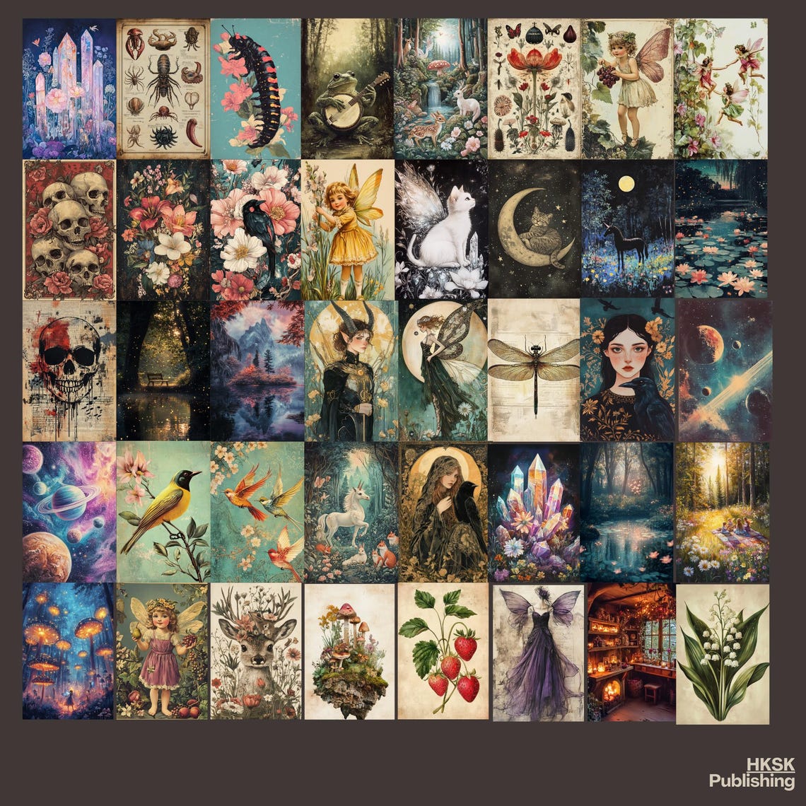 200pcs Cottagecore Fairycore Aesthetic Wall Decor- Vintage Poster Wall ...