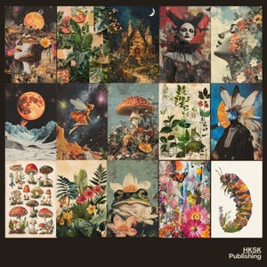 100pcs Cottagecore Fairycore Aesthetic Wall Decor- Vintage Poster Wall ...