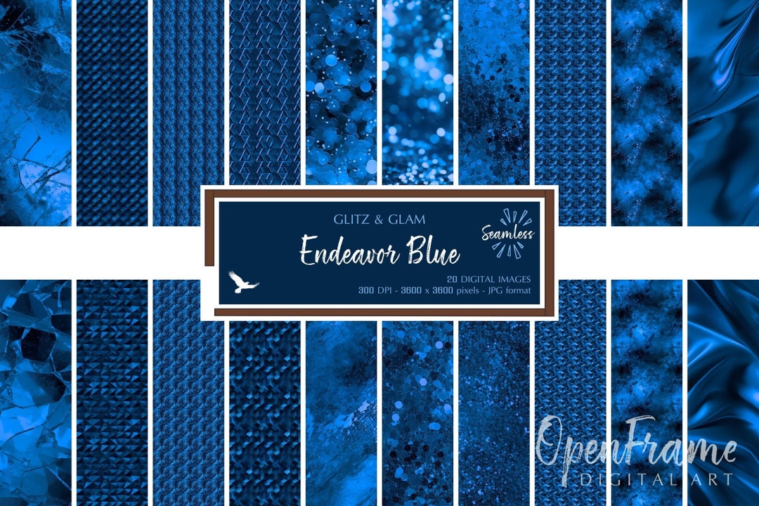 Endeavor Blue Glitz & Glam Digital Paper Bright Dark Blue Texture ...