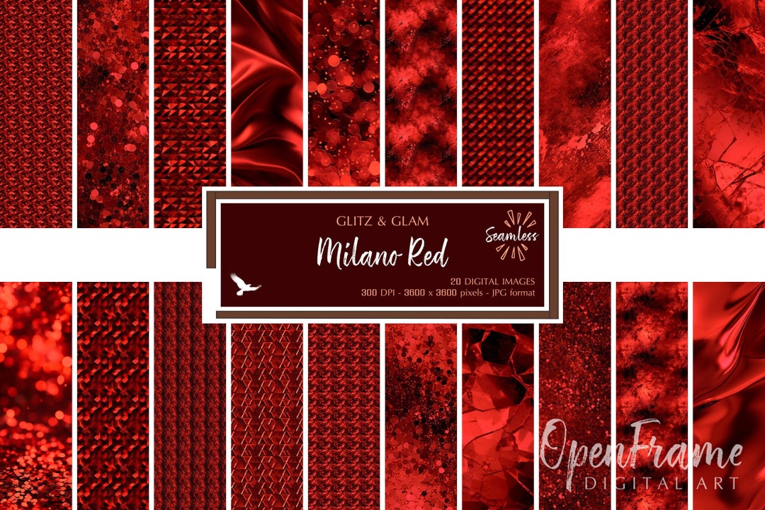 Milano Red Glitz & Glam Digital Paper - Bright Crimson Red Texture ...