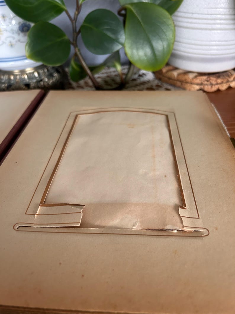 Antique Photo Album Empty Victorian Embossed Floral Leather Cover ...