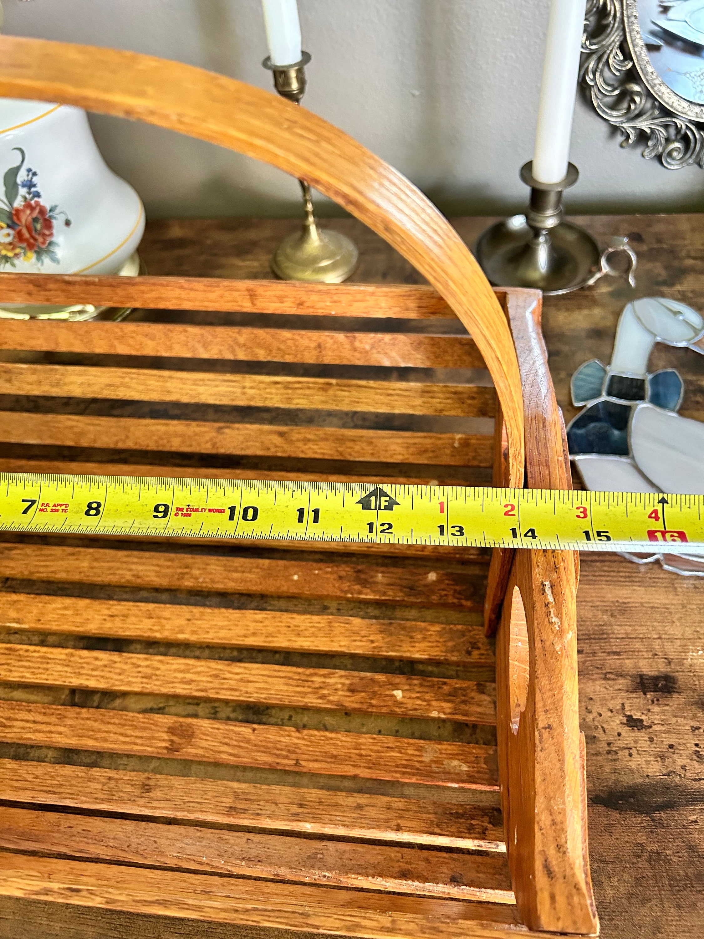 Light Oak Heart Detailed Magazine Rack /basket. Made in Ozark’s, MO ...
