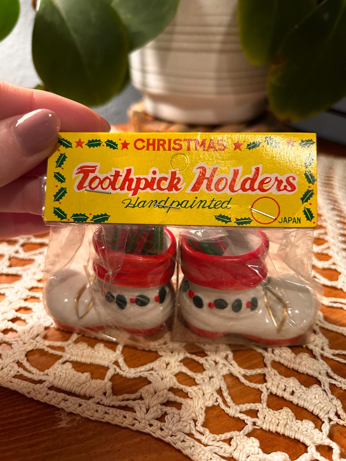 1960s Santa Boot Christmas Toothpick Holder in Original Package With ...