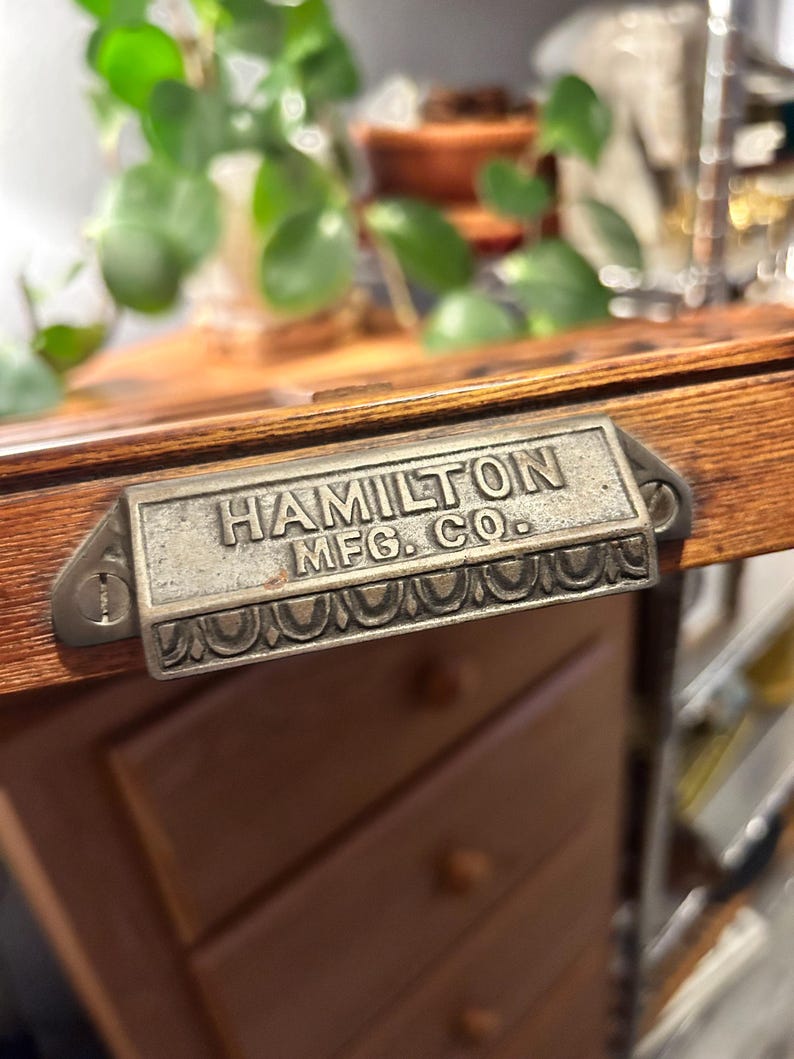 Vintage Large Wood Hamiltonco Workmans Letterpress Drawer. Hamilton Co ...