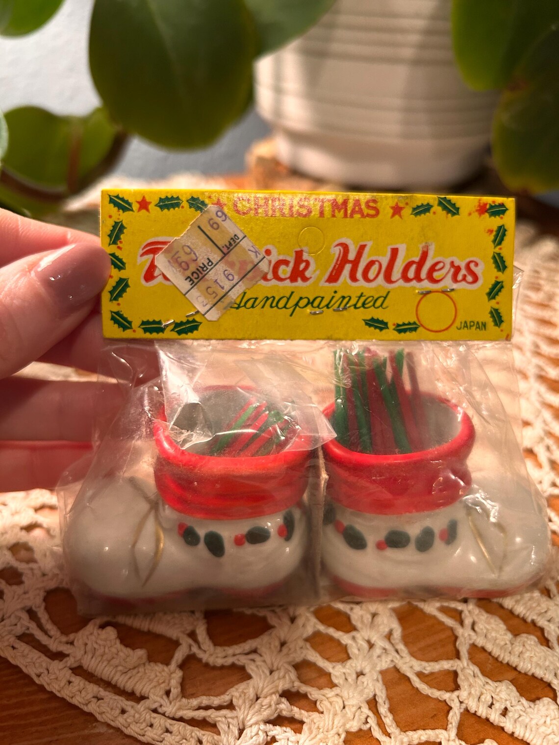 1960s Santa Boot Christmas Toothpick Holder in Original Package With ...