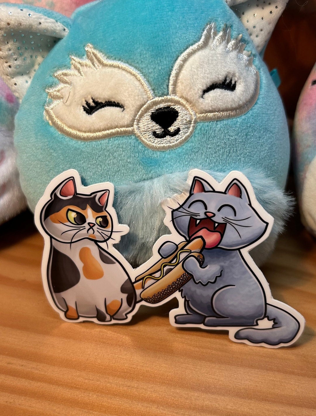 Hot Dog Cats - Die Cut, Laminated, Glossy or Satin, Vinyl Stickers ...