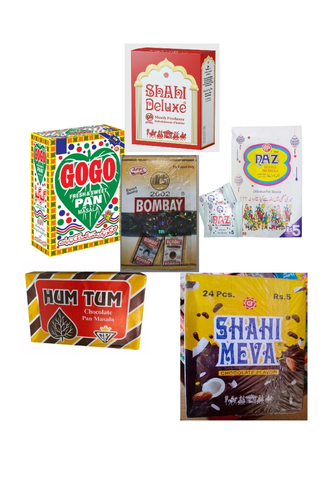 Suparis/pan Masala Hum Tum ,gogo, Naz Pan, Bombay,shahi Meva , Shahi ...