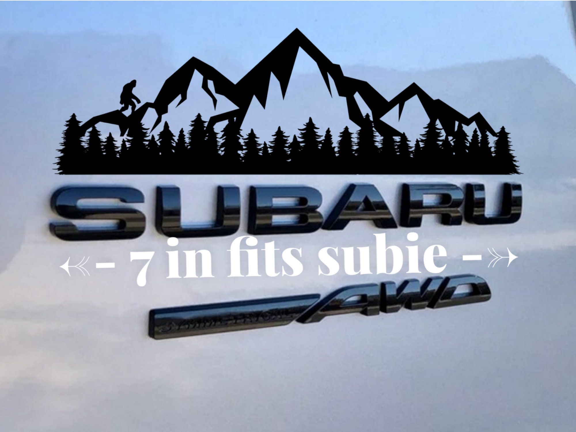Mountain & Sasquatch Subaru Emblem Decal Badge Decoration Vinyl Sticker ...